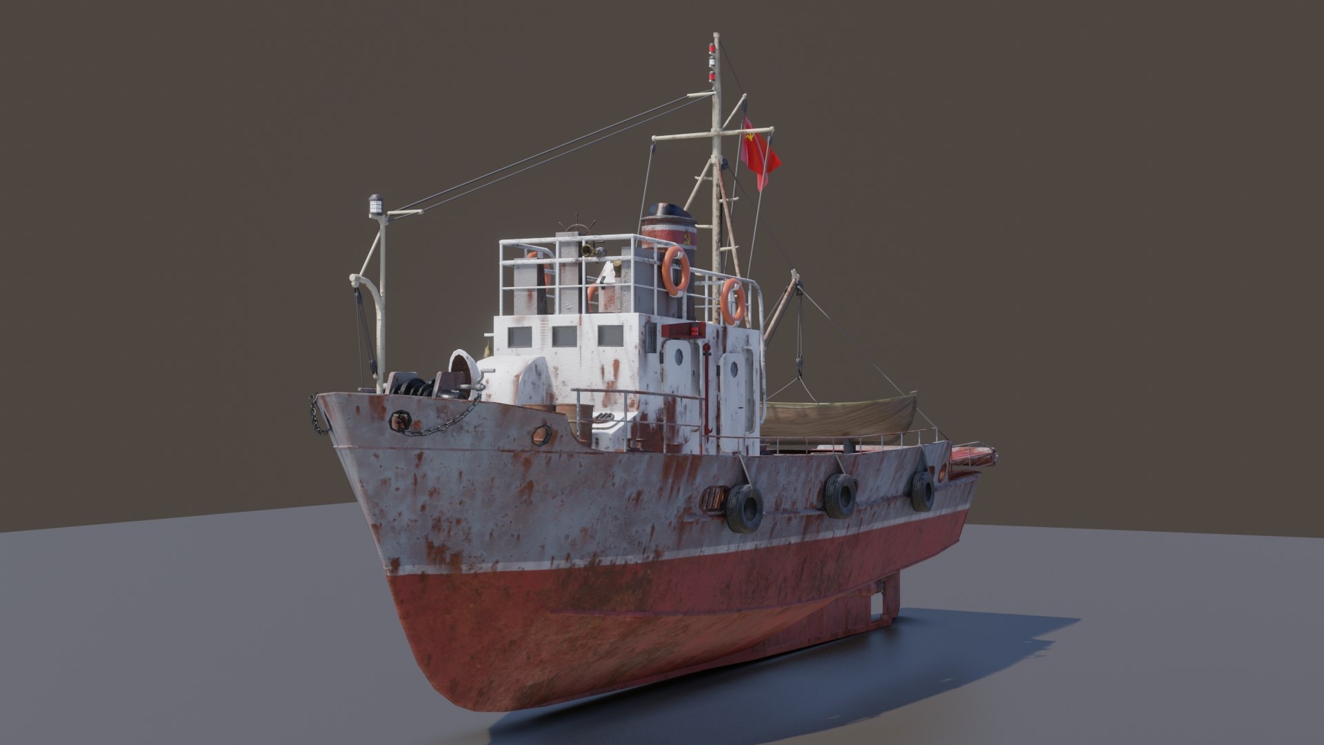 3D rusty small fishing seiner model - TurboSquid 1599769