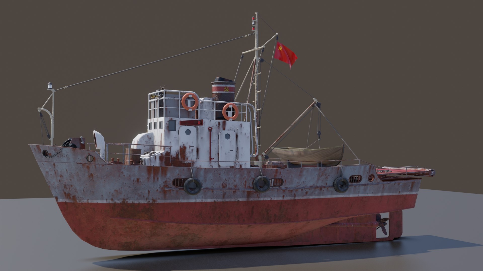 3D Rusty Small Fishing Seiner Model - TurboSquid 1599769