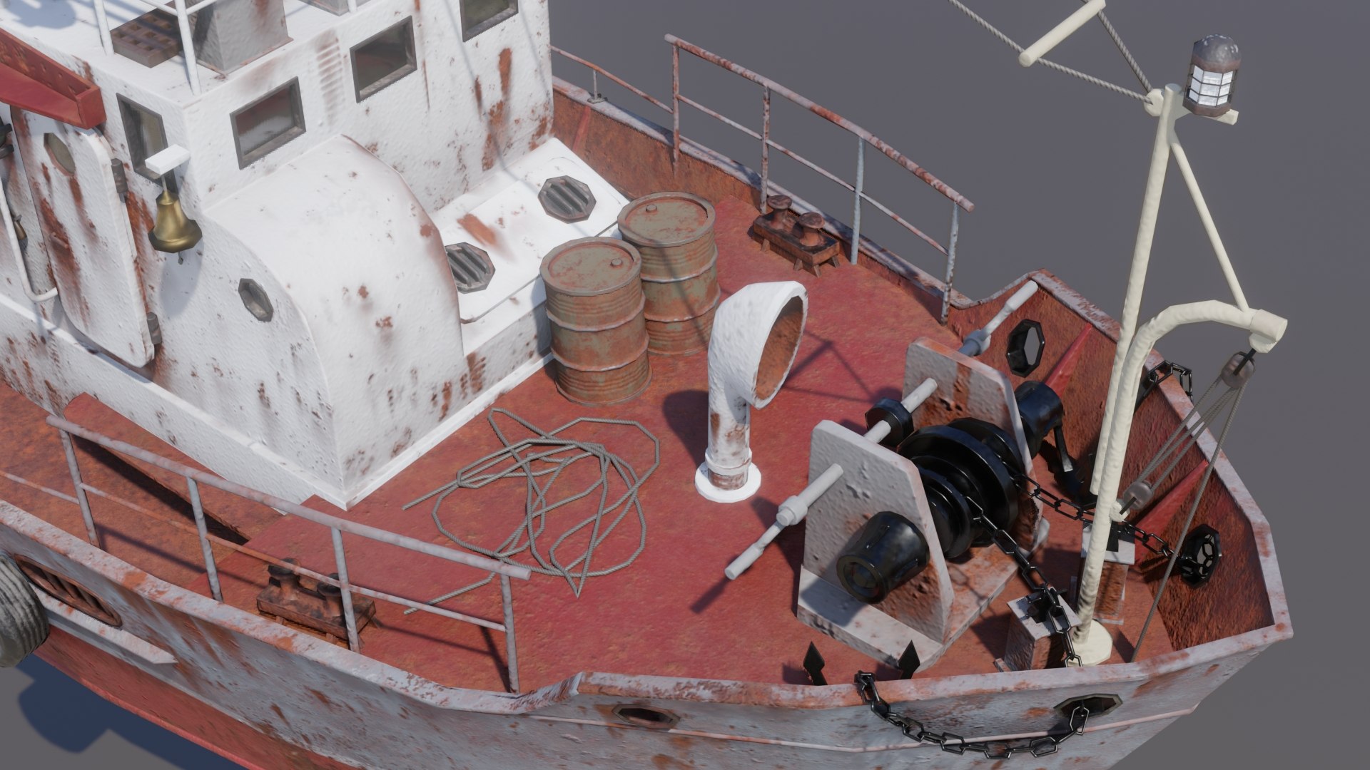 3D Rusty Small Fishing Seiner Model - TurboSquid 1599769