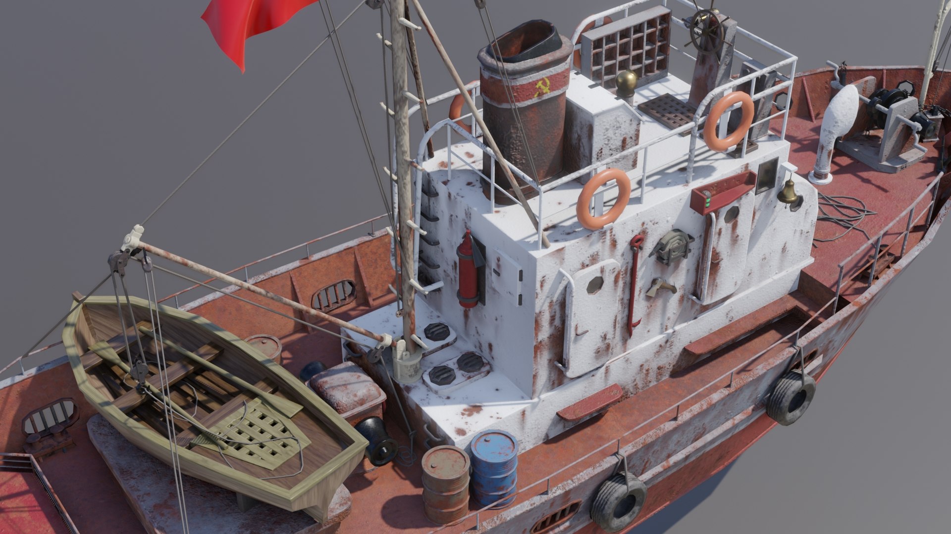 3D Rusty Small Fishing Seiner Model - TurboSquid 1599769