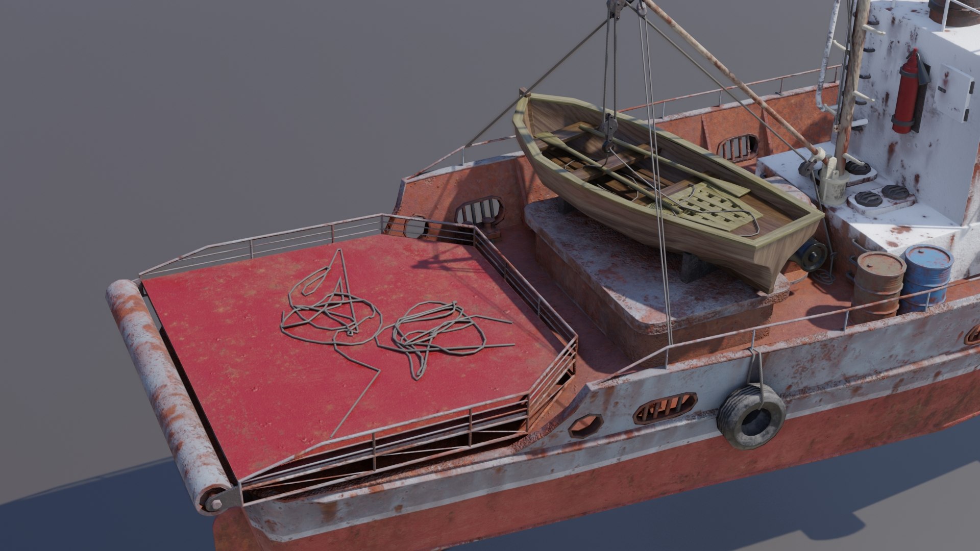 3D Rusty Small Fishing Seiner Model - TurboSquid 1599769