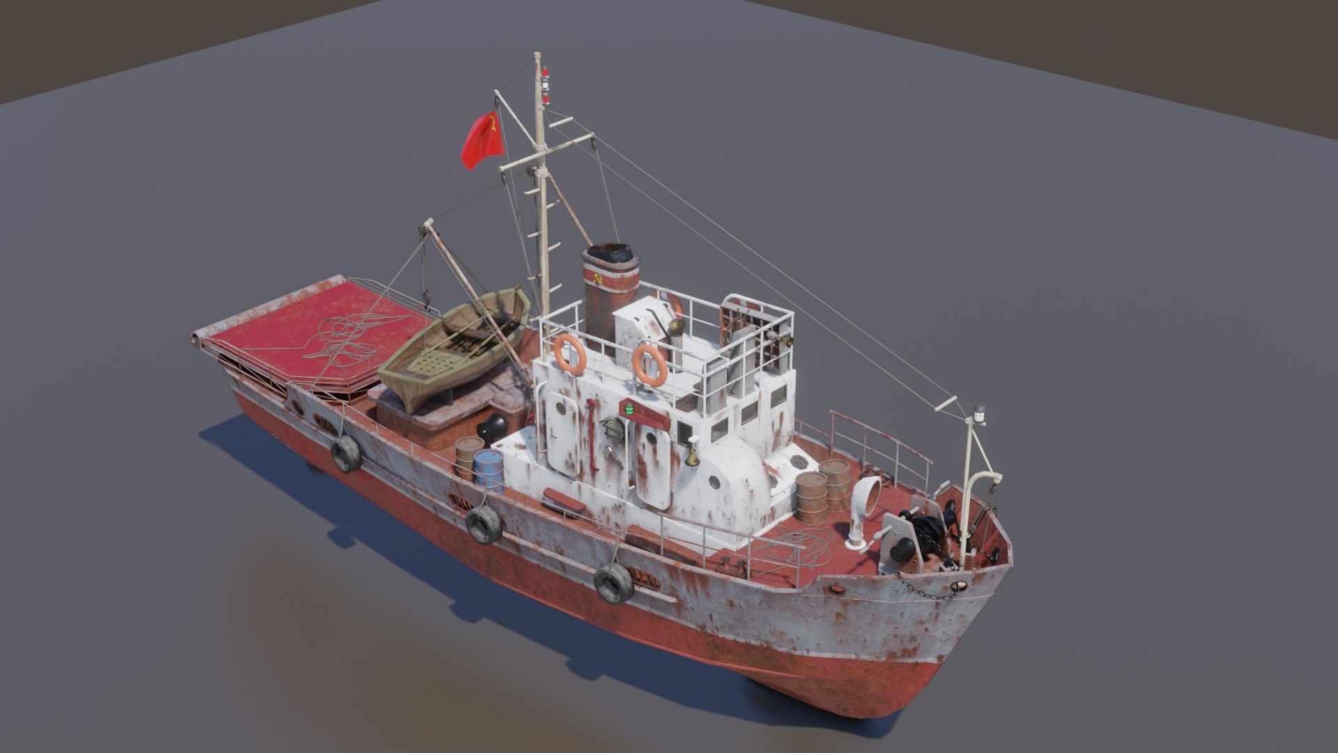 3D Rusty Small Fishing Seiner Model - TurboSquid 1599769