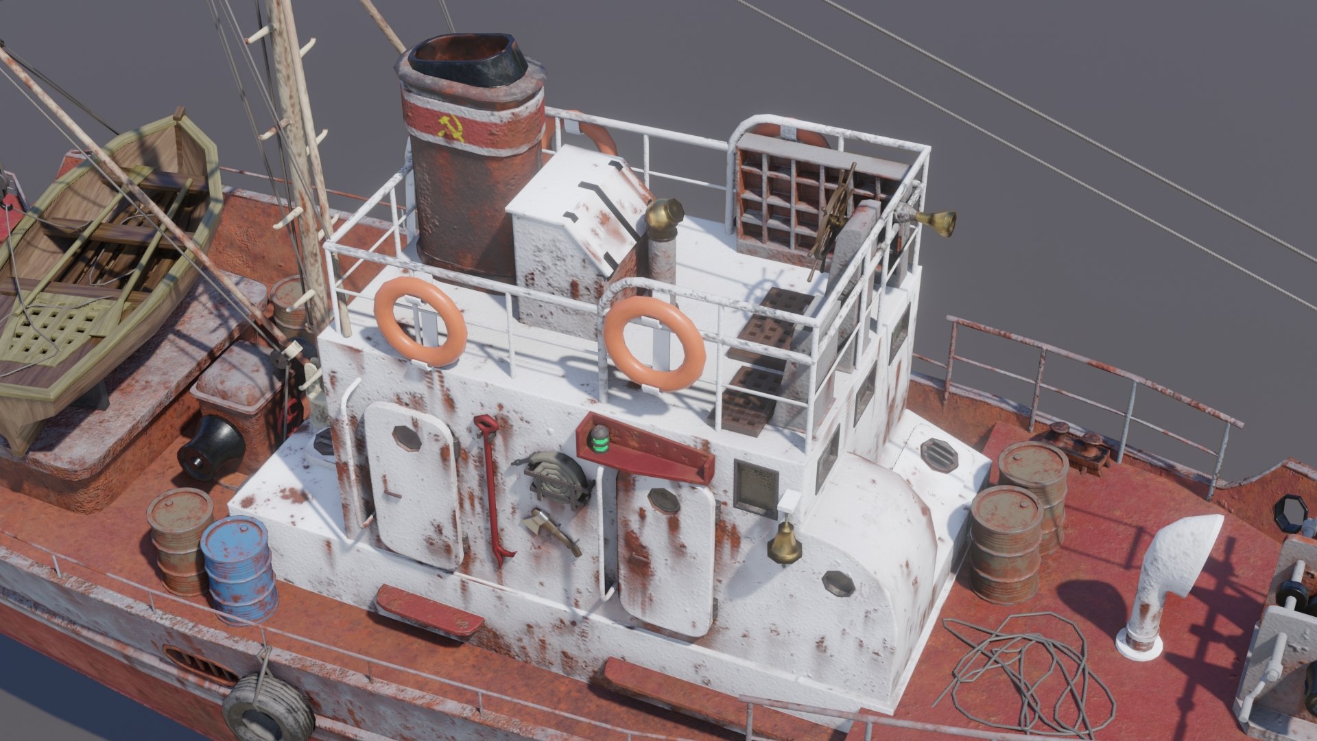 3D Rusty Small Fishing Seiner Model - TurboSquid 1599769