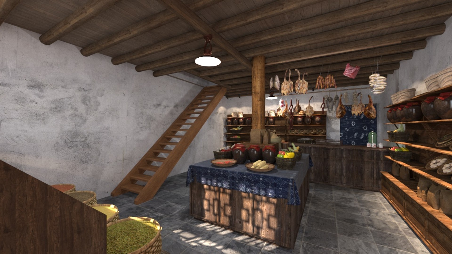 3D Model Grocery Store Barrel Rice - TurboSquid 1651993