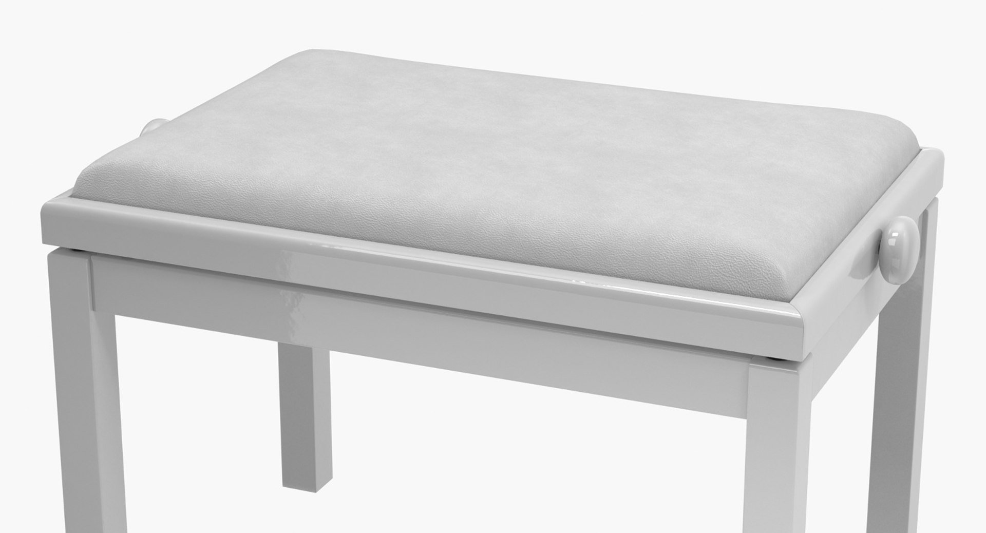 3D White Piano Bench Model - TurboSquid 1227519