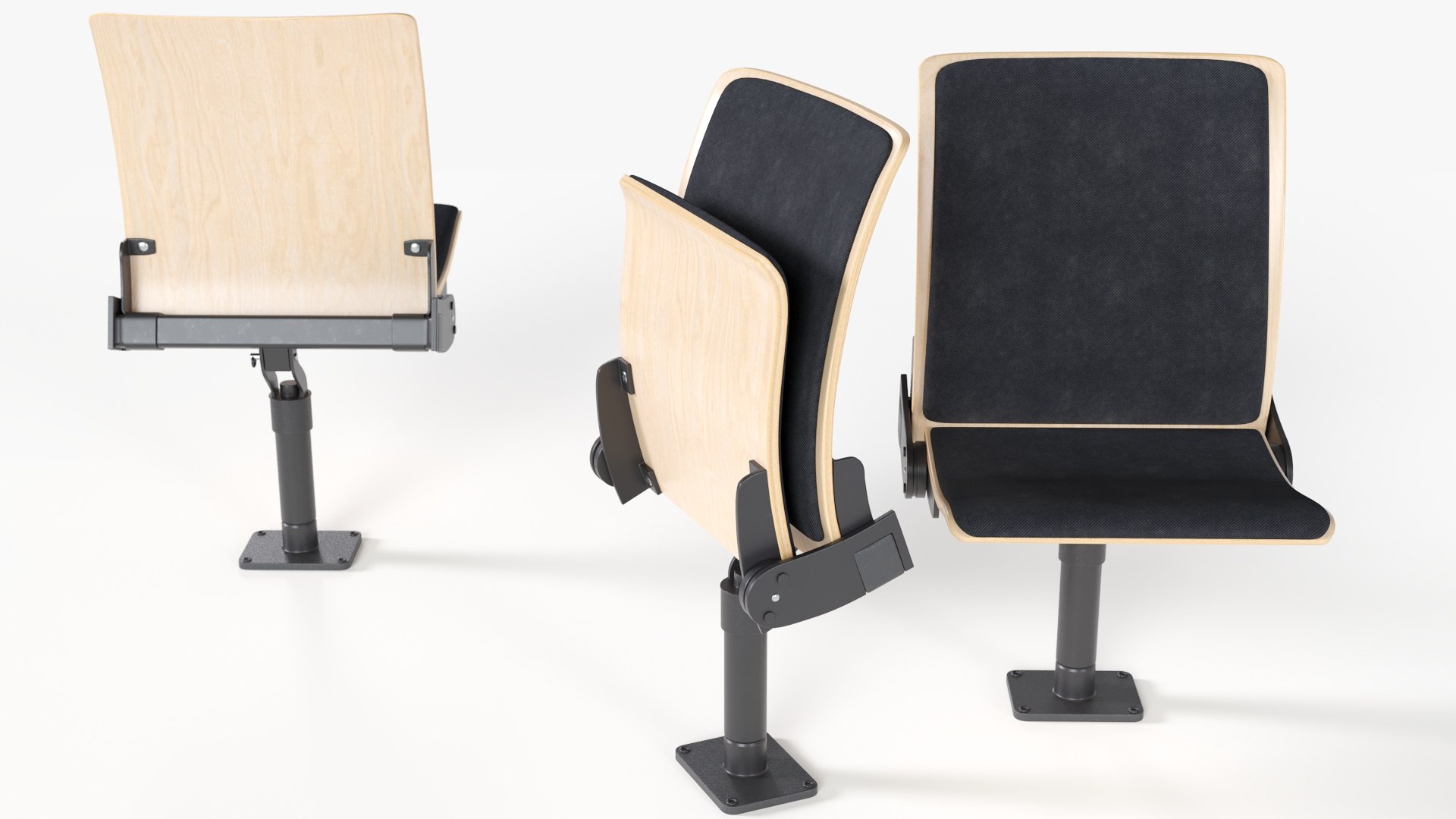 3D Auditorium Soft Seating Light Wood - TurboSquid 1957852