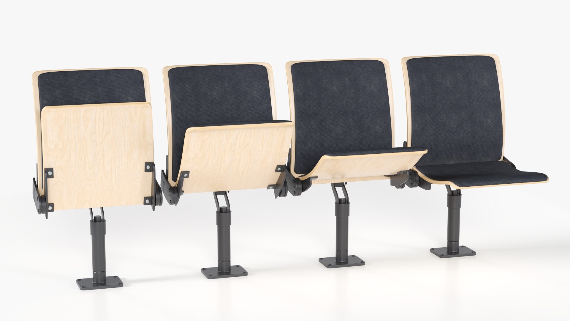 3D Auditorium Soft Seating Light Wood - TurboSquid 1957852