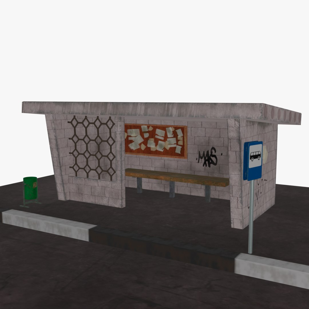 Bus Stop 3D Model - TurboSquid 1950793