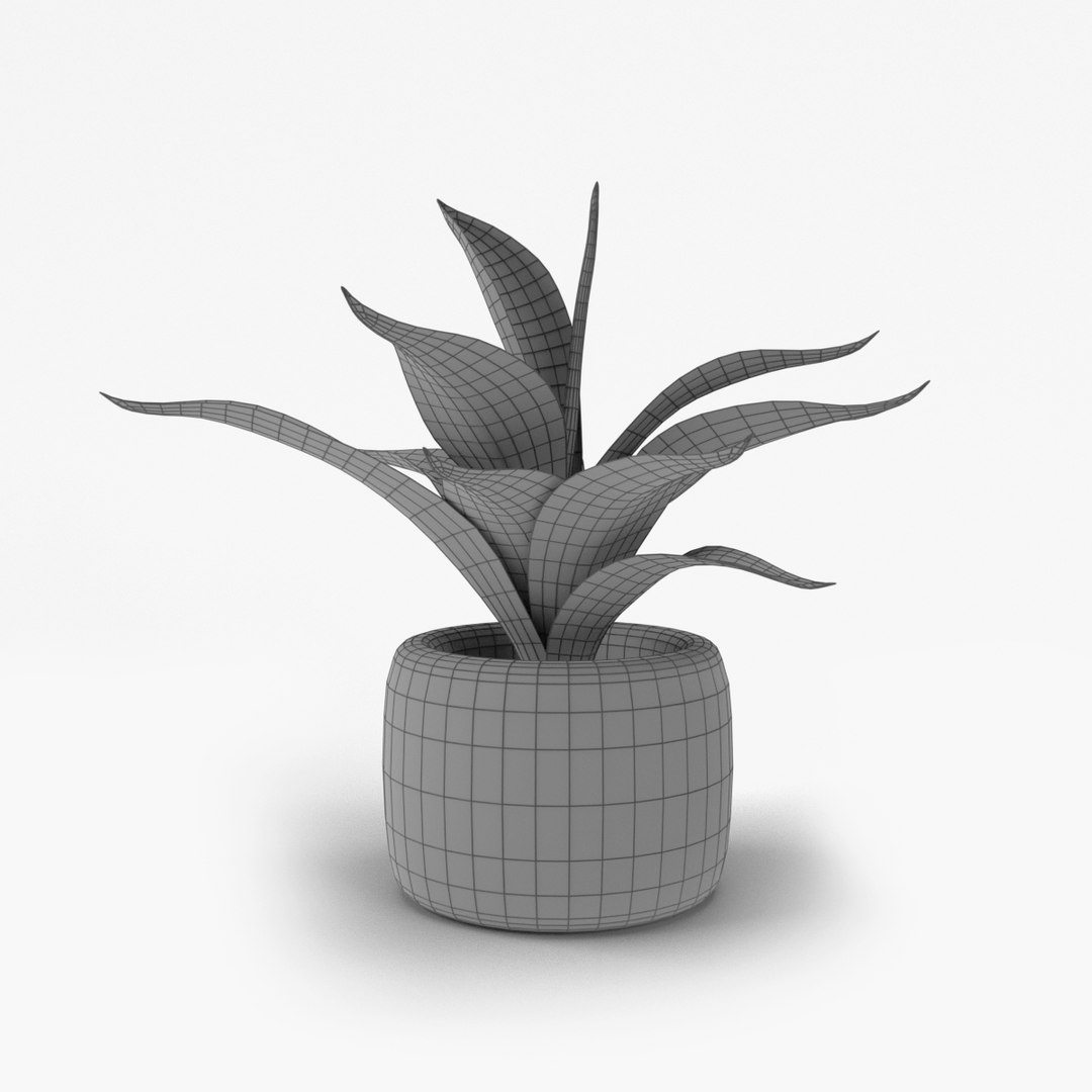 3D decorative plant cement pot model - TurboSquid 1478127