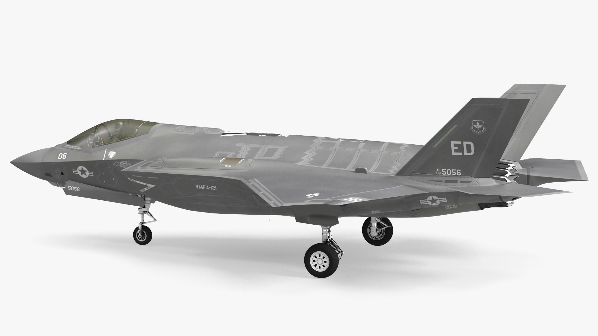 3D Stealth Multirole Fighter F 35 Lightning II With a Pilot Rigged for ...