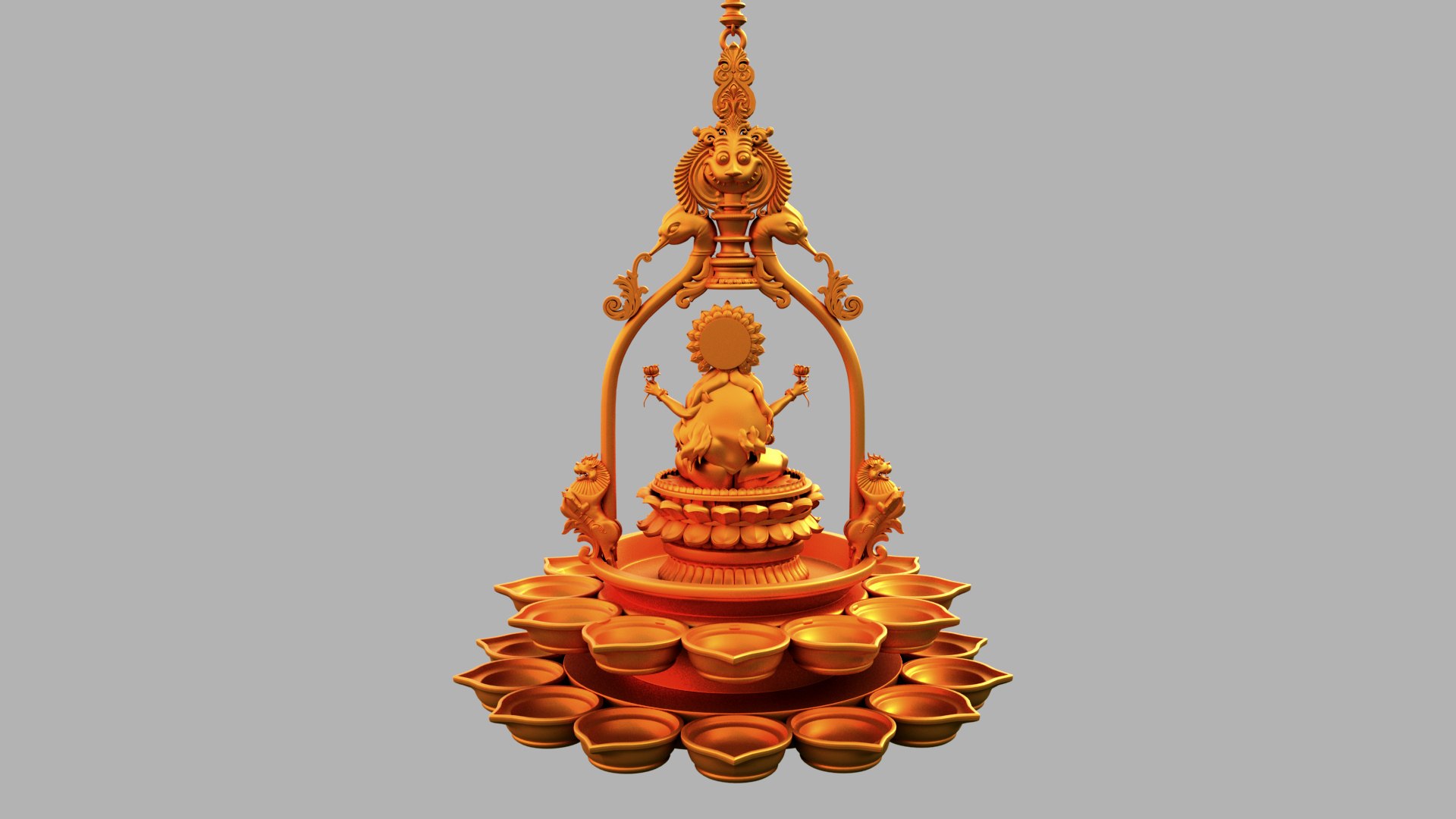 3D Model Oil Lamp Lakshmi - TurboSquid 1995443