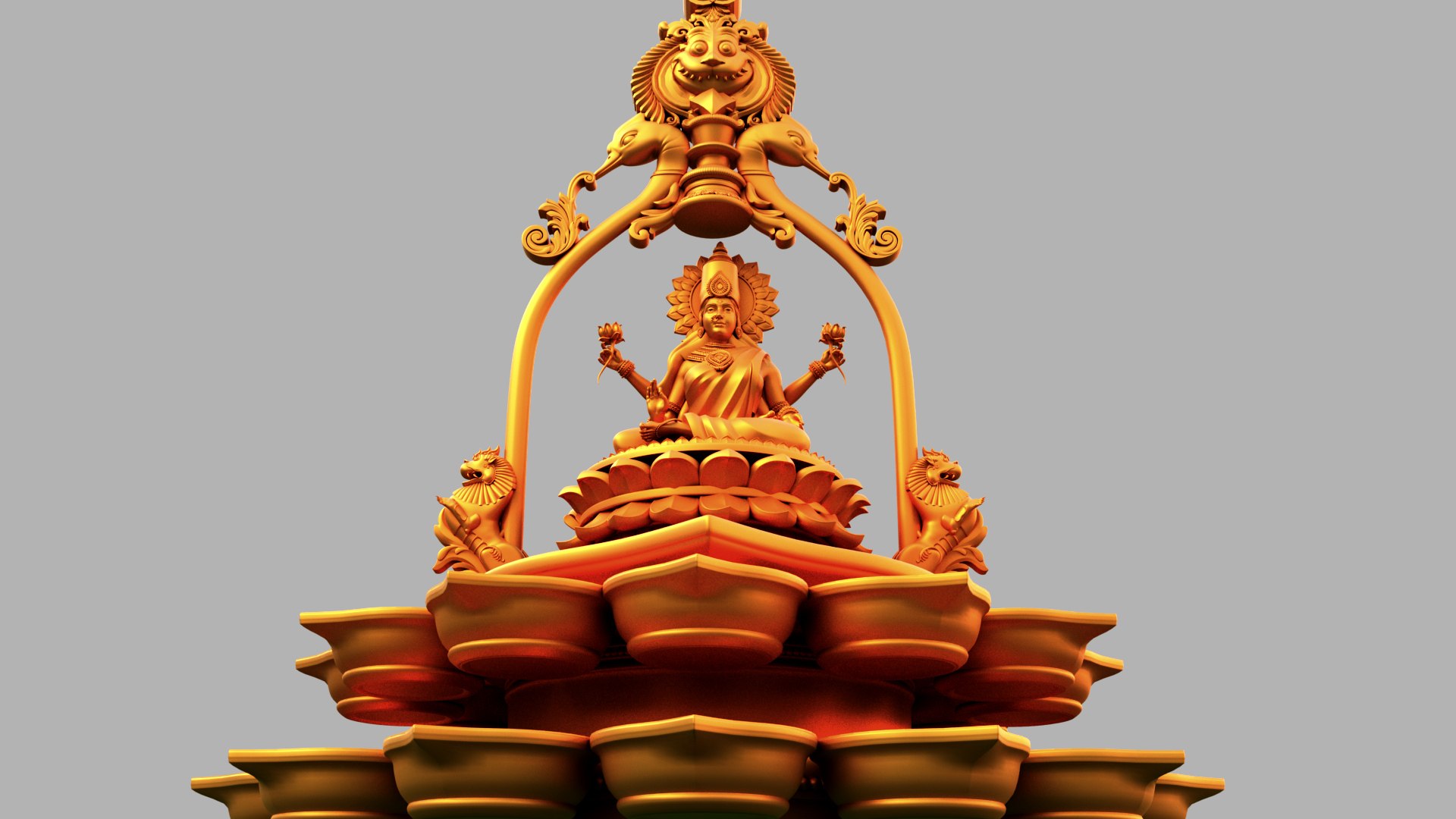 3D Model Oil Lamp Lakshmi - TurboSquid 1995443