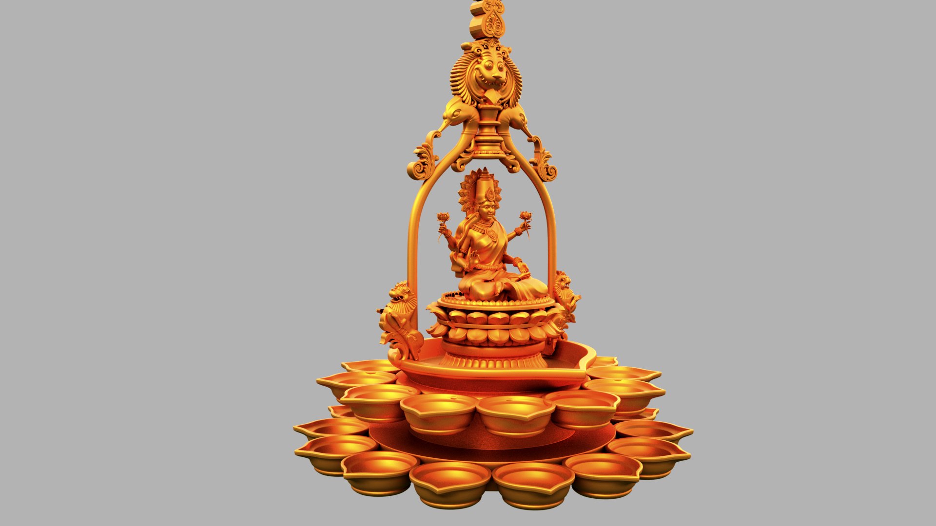 3D Model Oil Lamp Lakshmi - TurboSquid 1995443