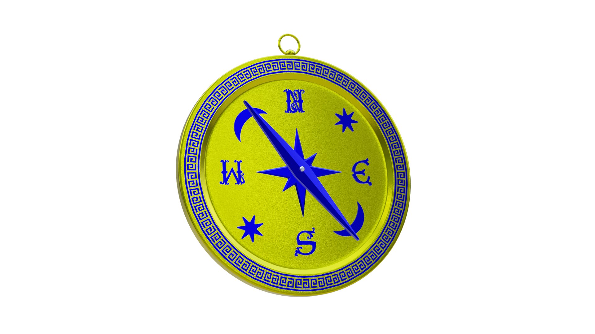 Golden Compass Pendant Modelo 3D - TurboSquid 1881286