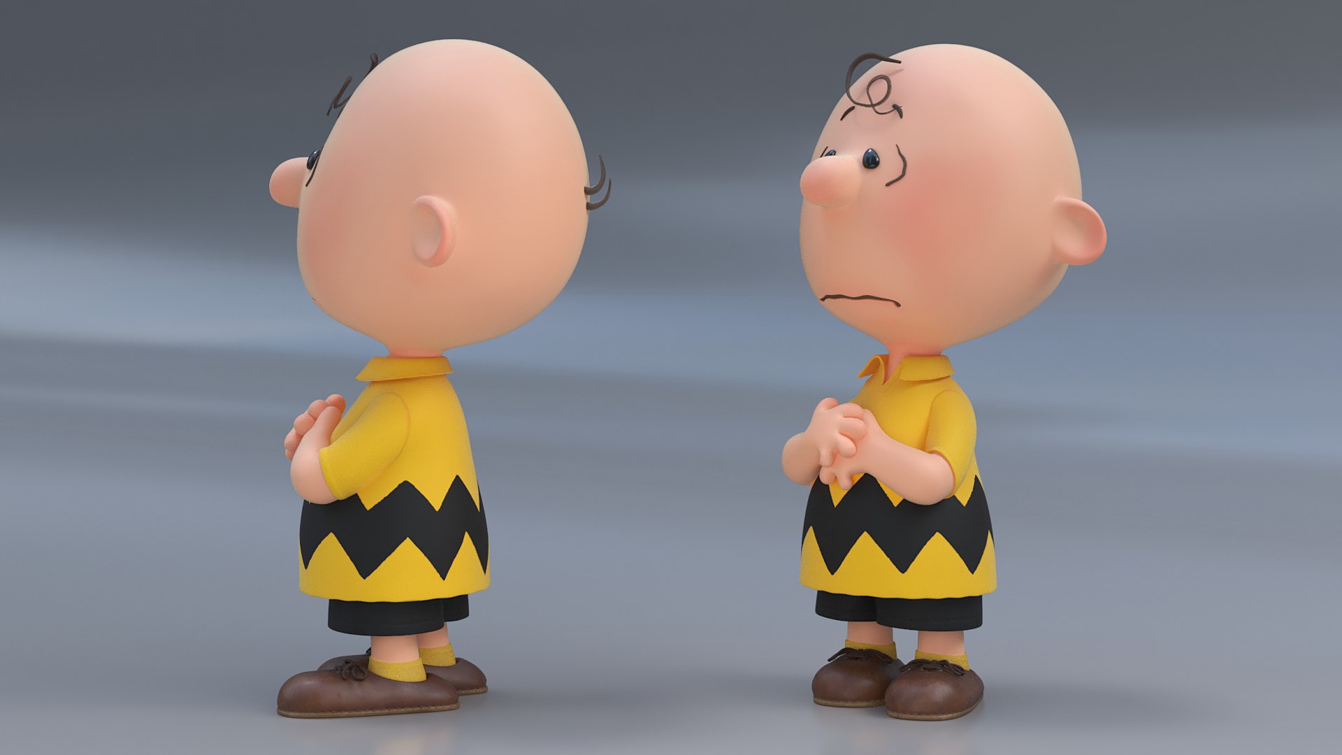 Charlie Brown Scared Pose 3D Model - TurboSquid 2318849