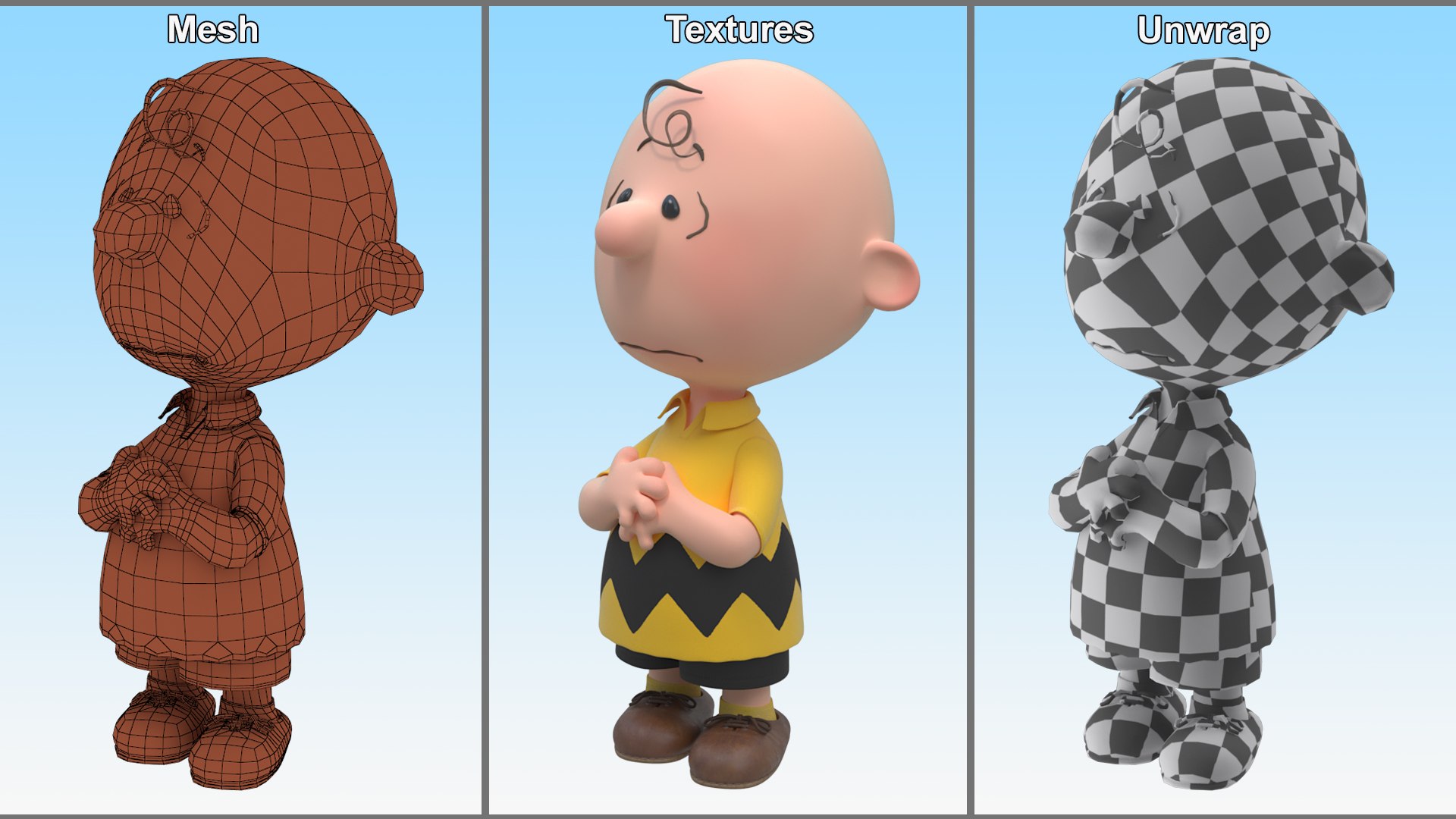 Charlie Brown Scared Pose 3D Model - TurboSquid 2318849