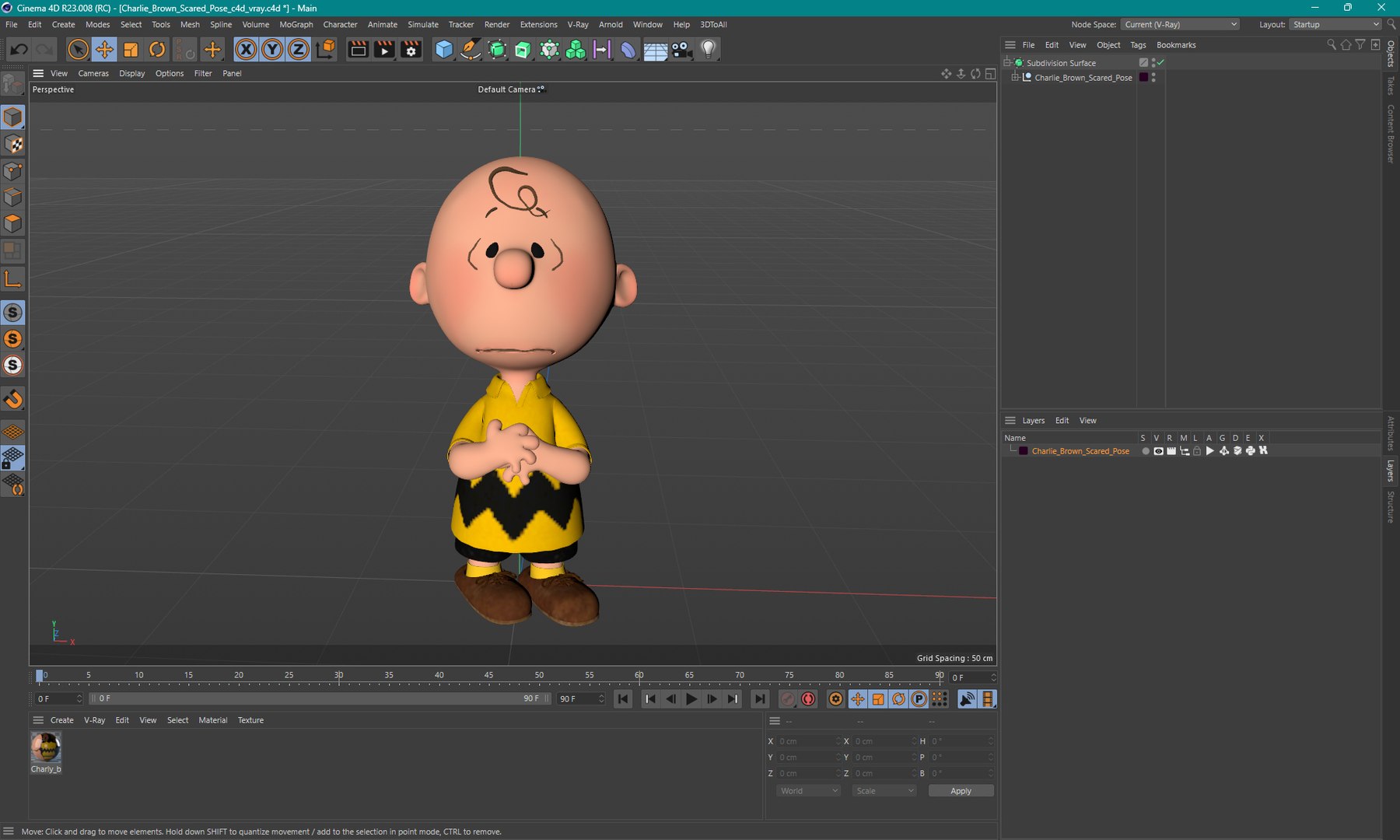 Charlie Brown Scared Pose 3D Model - TurboSquid 2318849