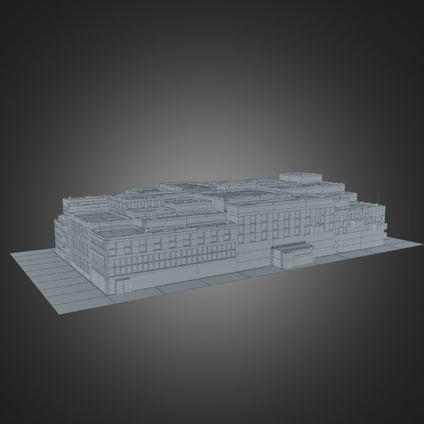 sci fi city block 3d 3ds