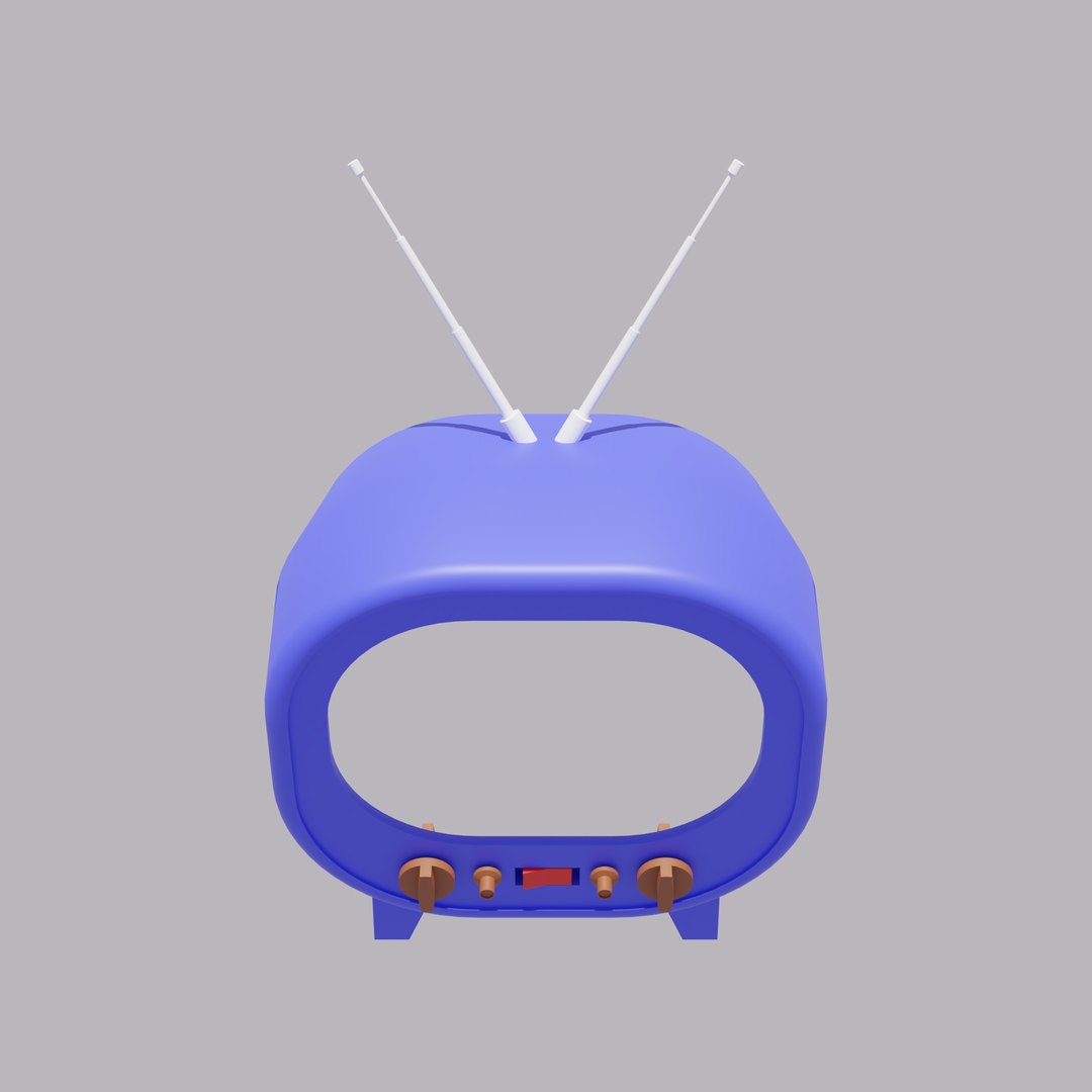 3D Cartoon Retro Tv Model - TurboSquid 1625187