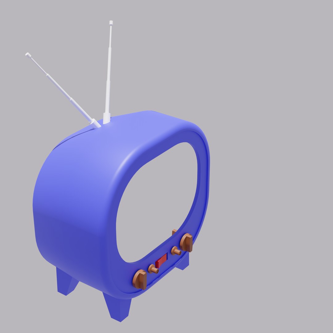 3D Cartoon Retro Tv Model - TurboSquid 1625187