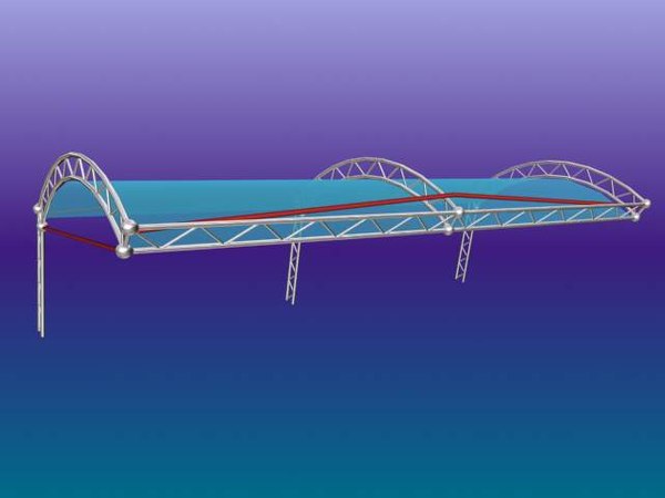 steel truss roof 3d model