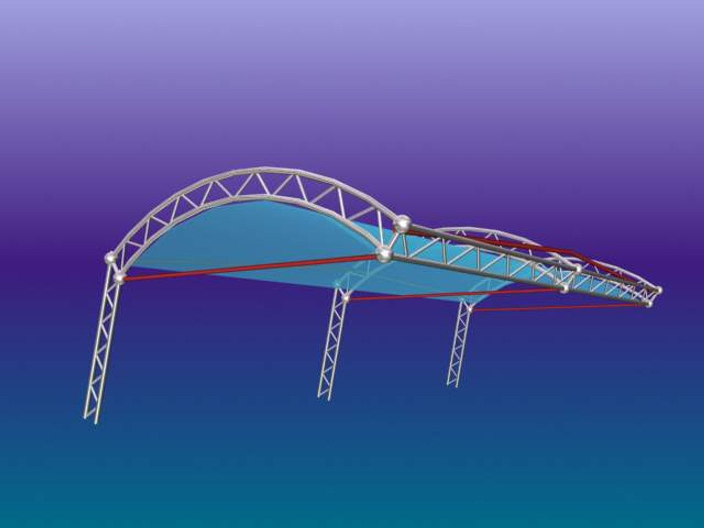 Steel Truss Roof 3d Model