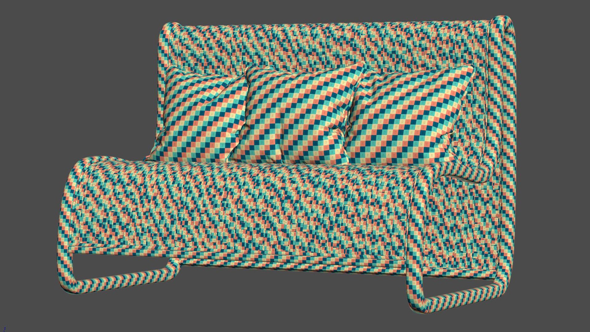 3D Model Lucy Rattan Loveseat By Bpoint - TurboSquid 2030822