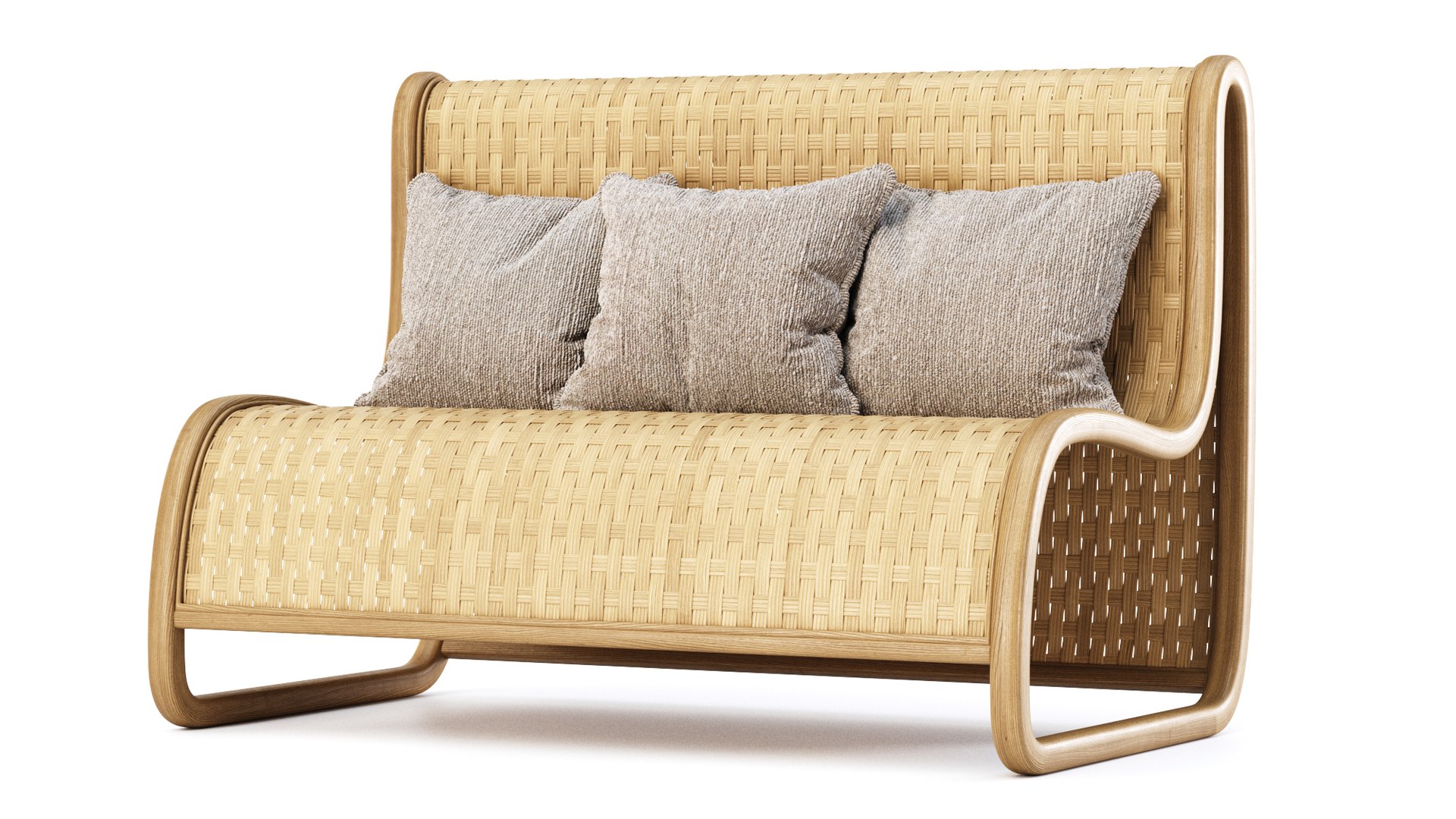 3D model Lucy Rattan Loveseat by Bpoint - TurboSquid 2030822