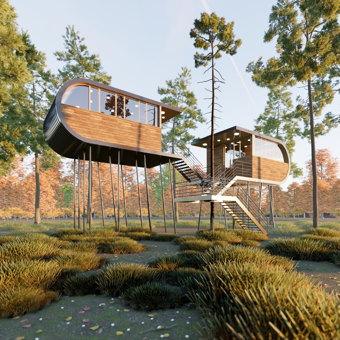 Modern Tree House 2 3D model - TurboSquid 1717378