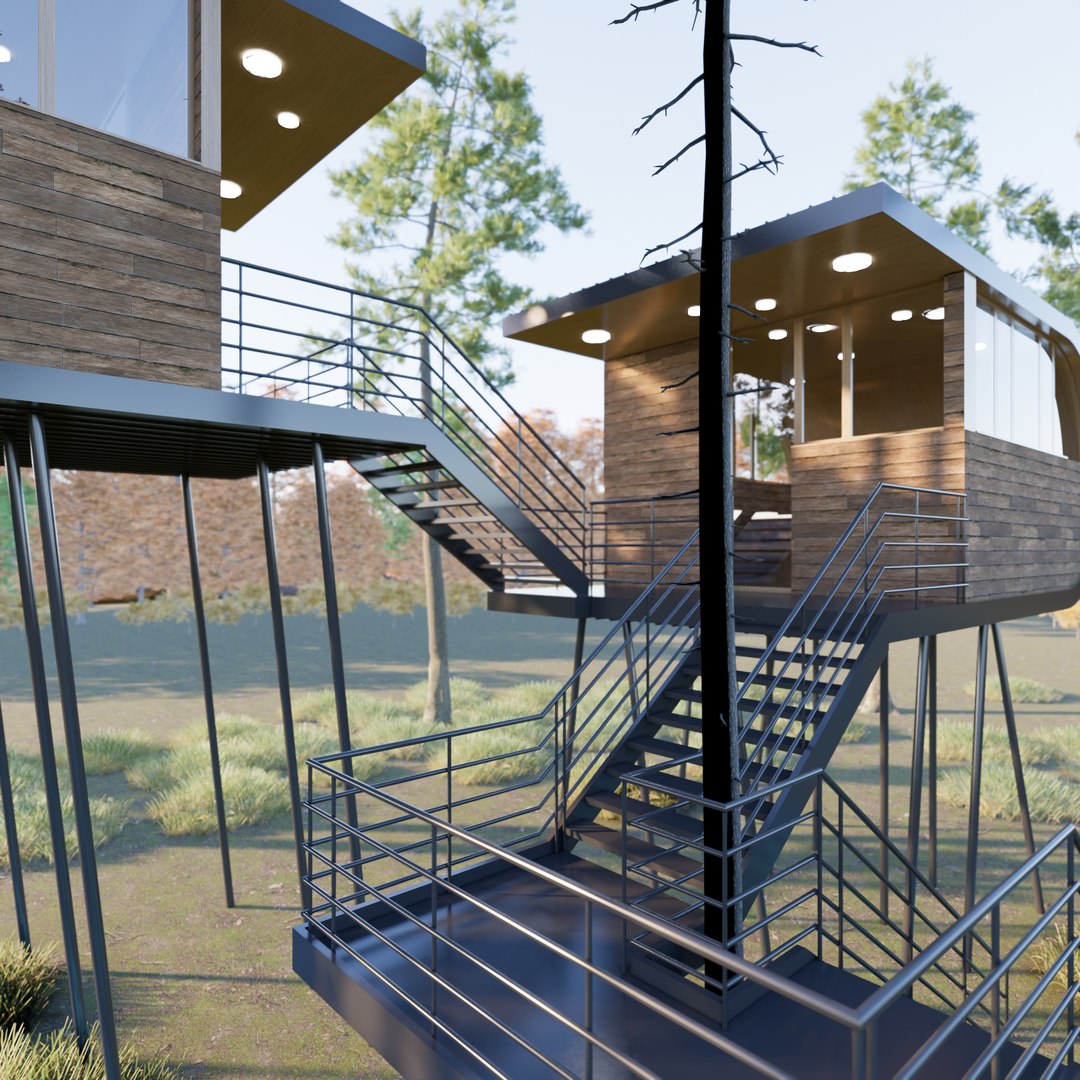 Modern Tree House 2 3D Model - TurboSquid 1717378