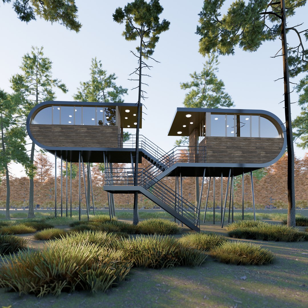 Modern Tree House 2 3D Model - TurboSquid 1717378