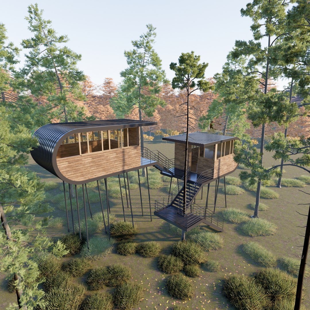 Modern Tree House 2 3D Model - TurboSquid 1717378