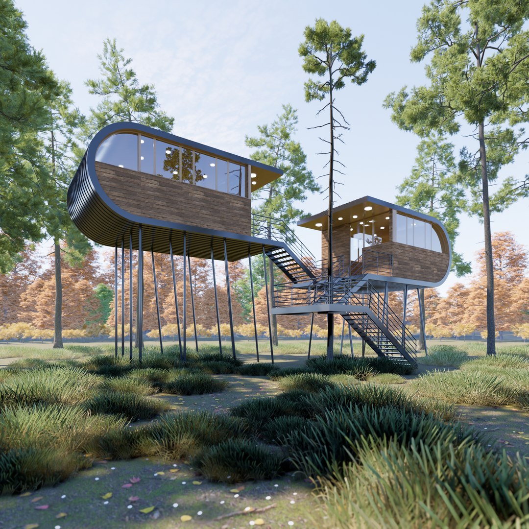 Modern Tree House 2 3D Model - TurboSquid 1717378