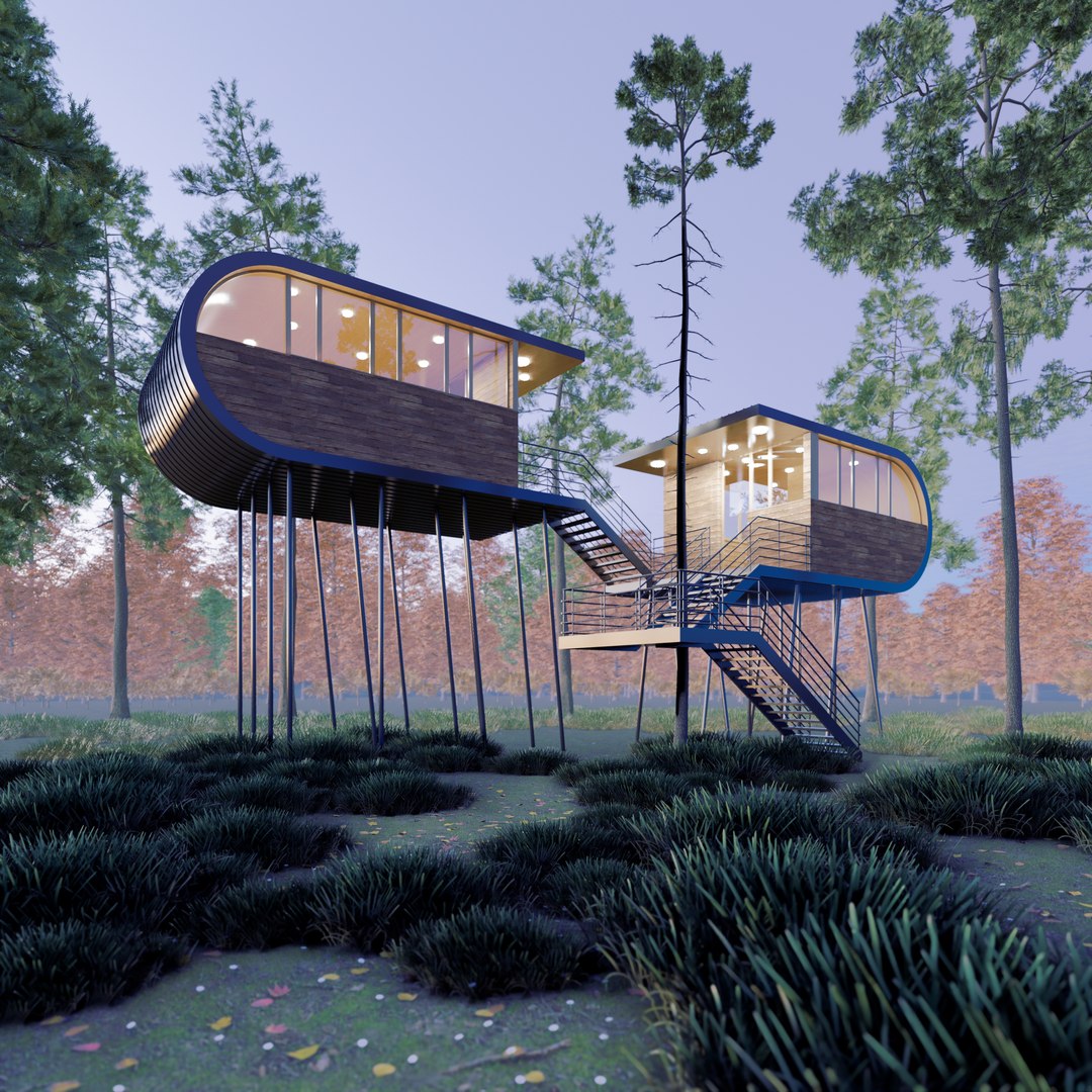 Modern Tree House 2 3D Model - TurboSquid 1717378