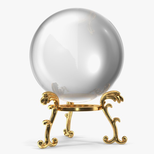 Clear Crystal Ball with Golden Stand model - TurboSquid 2021462