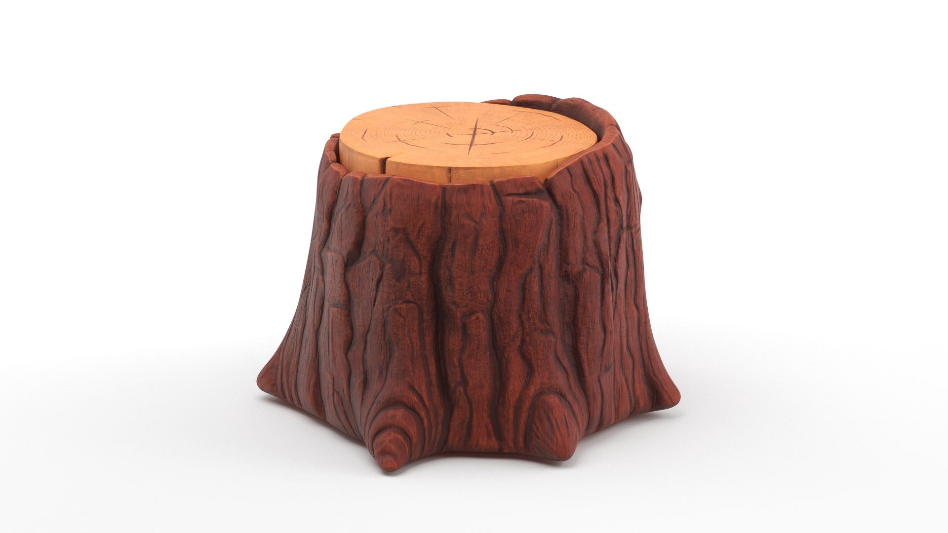 3D Cartoon Tree Stump model - TurboSquid 2012405