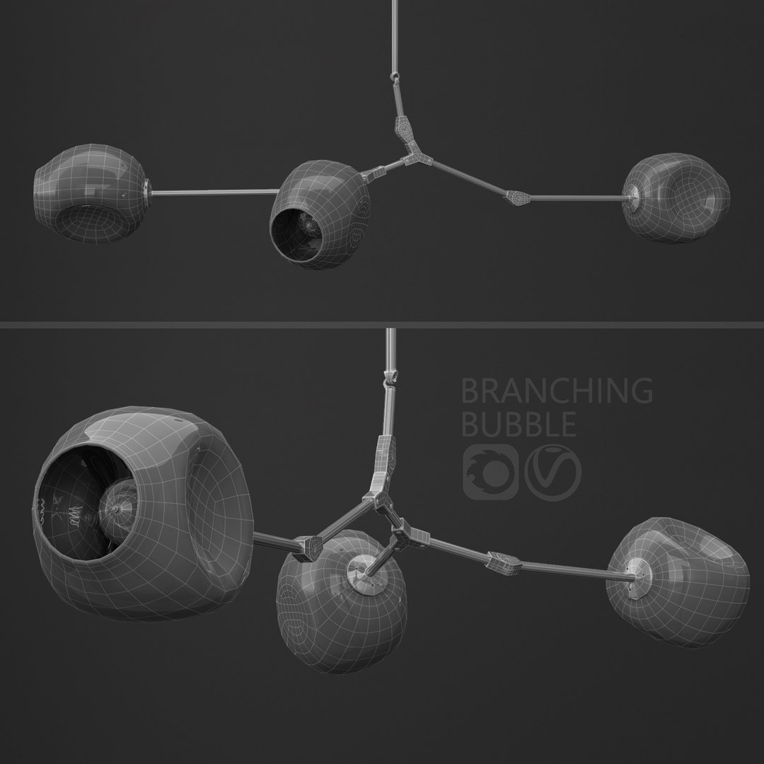 3D Branching Bubble 3 Lamps - TurboSquid 1293316