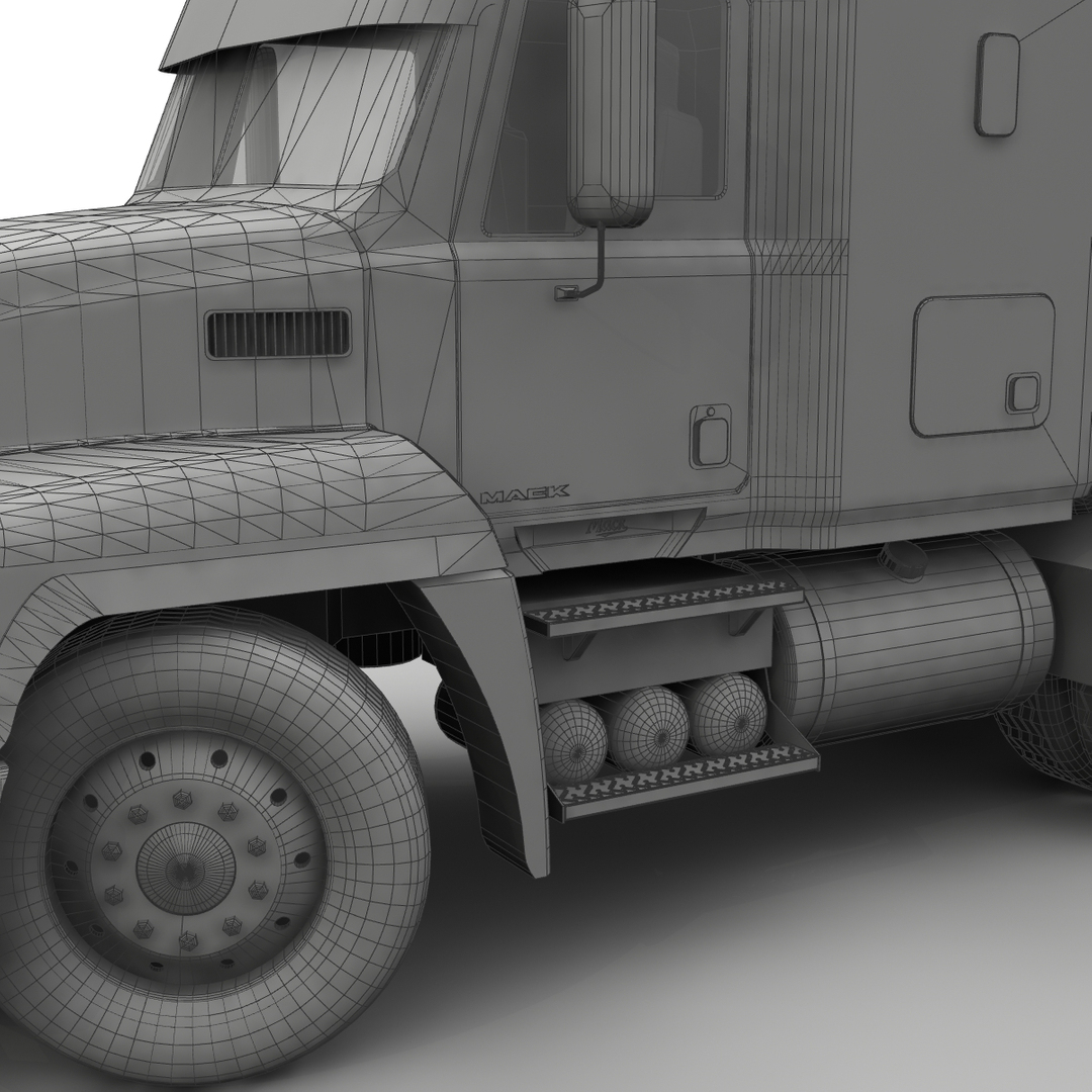 3d mack ch truck heavy model