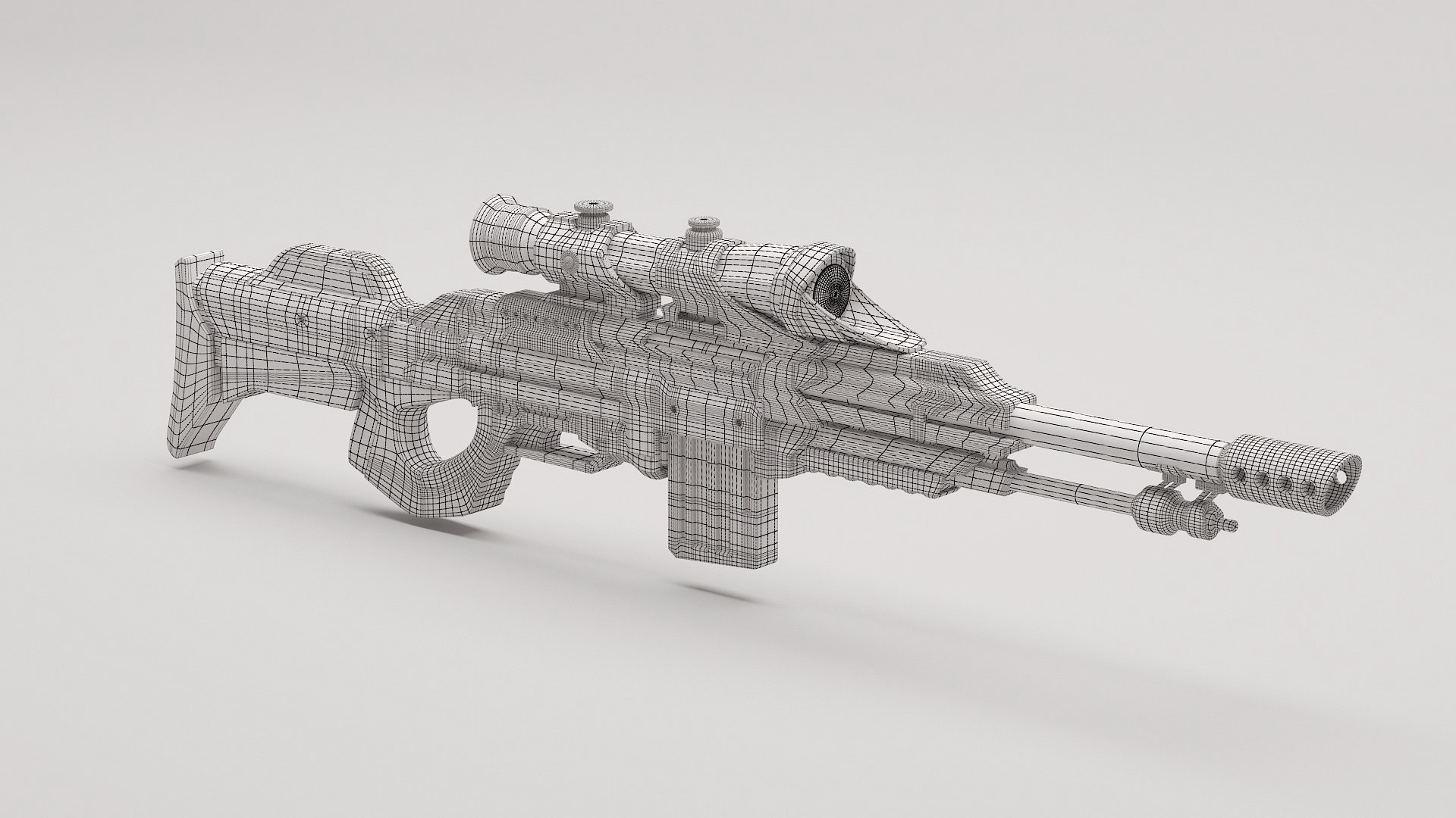 3d model sci-fi rifle