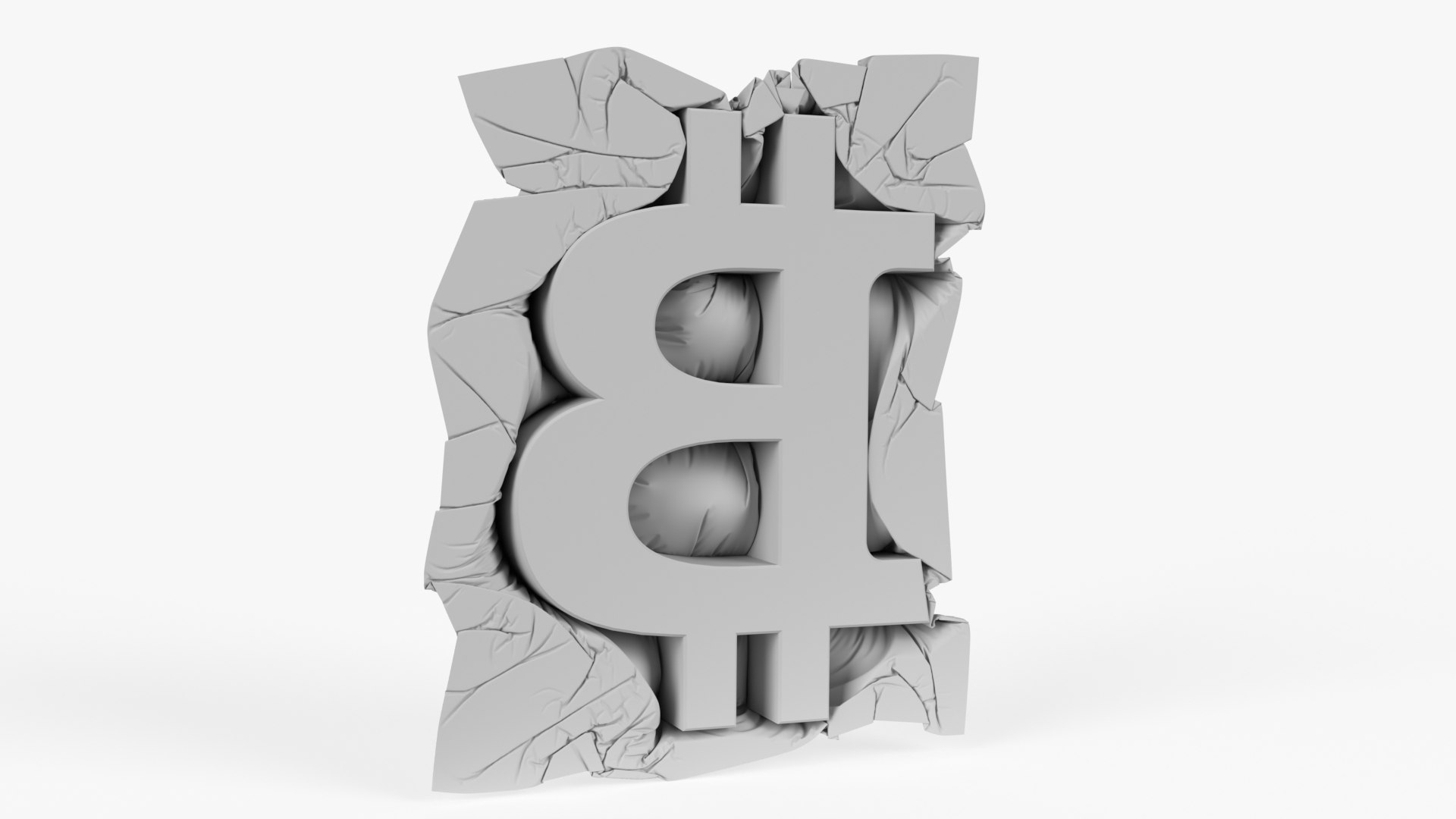 Bitcoin fabric draped symbol 3D model - TurboSquid 1697659