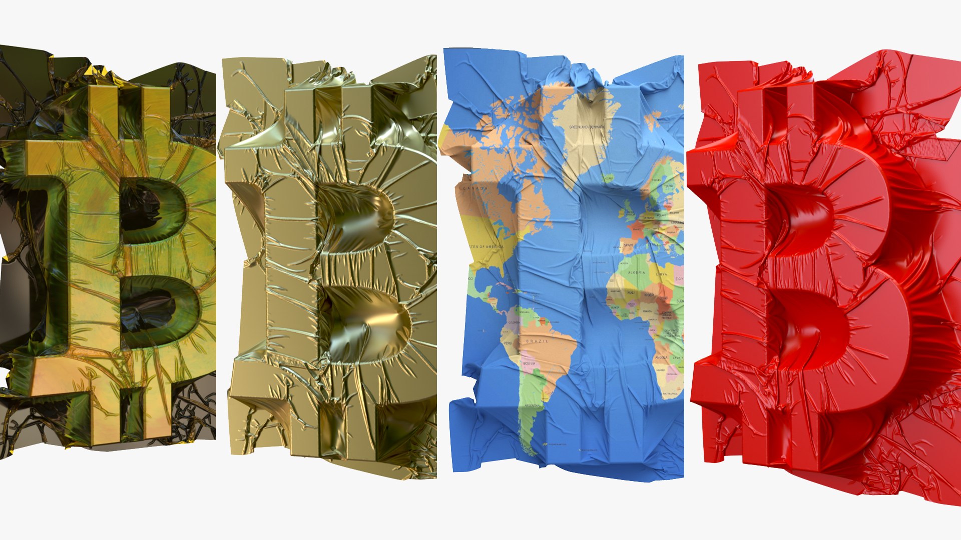 Bitcoin fabric draped symbol 3D model - TurboSquid 1697659