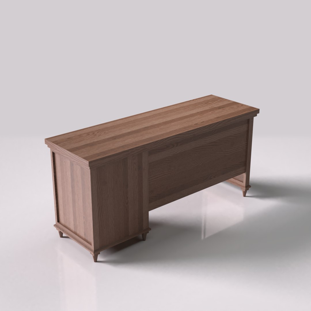 Wooden Desk 3D Model - TurboSquid 1433335