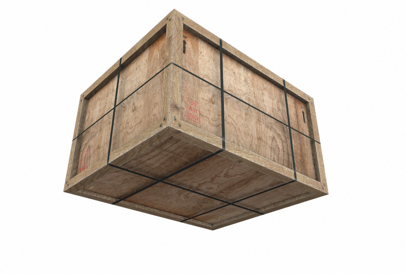 3D model old wooden cargo crate - TurboSquid 1408170