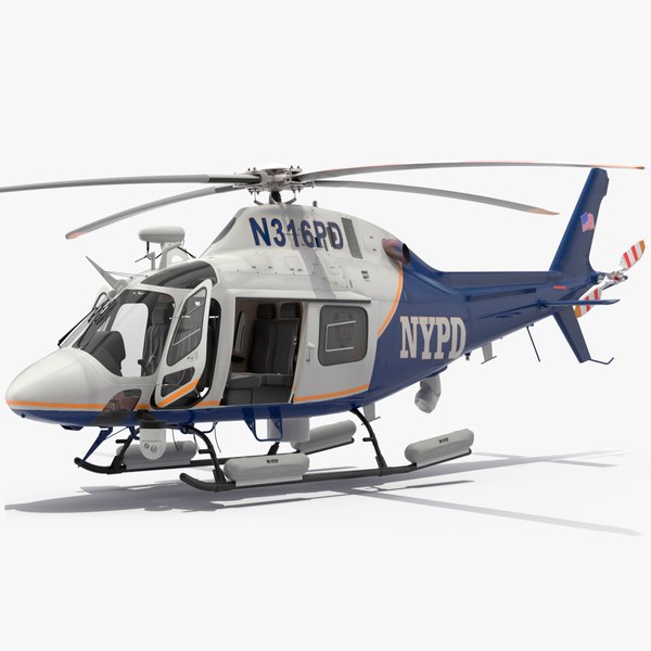 modelo 3d Helicóptero policial AgustaWestland AW119 preparado para ...
