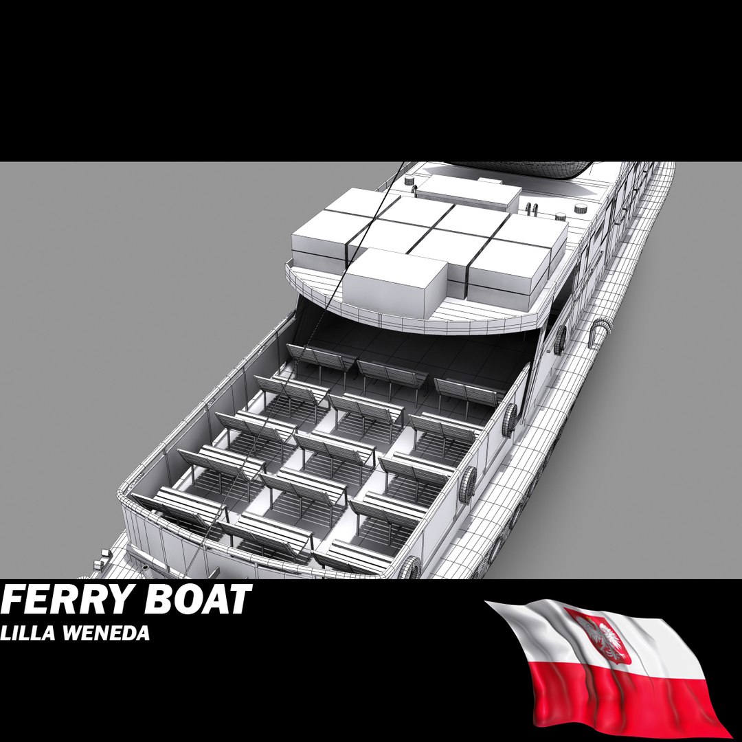 Ferry Boat Lilla 3d Model