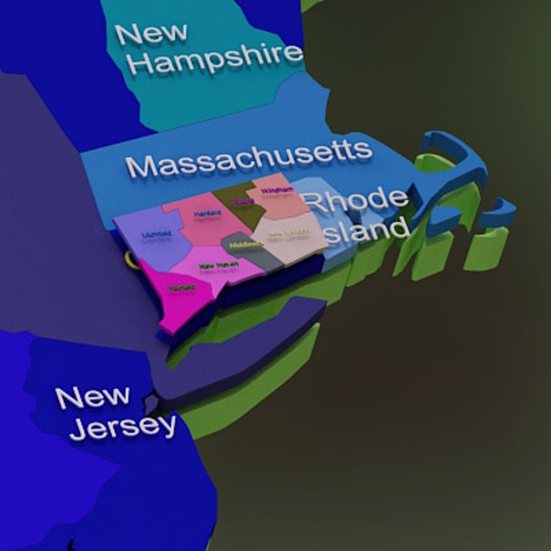 Usa Connecticut Counties Max