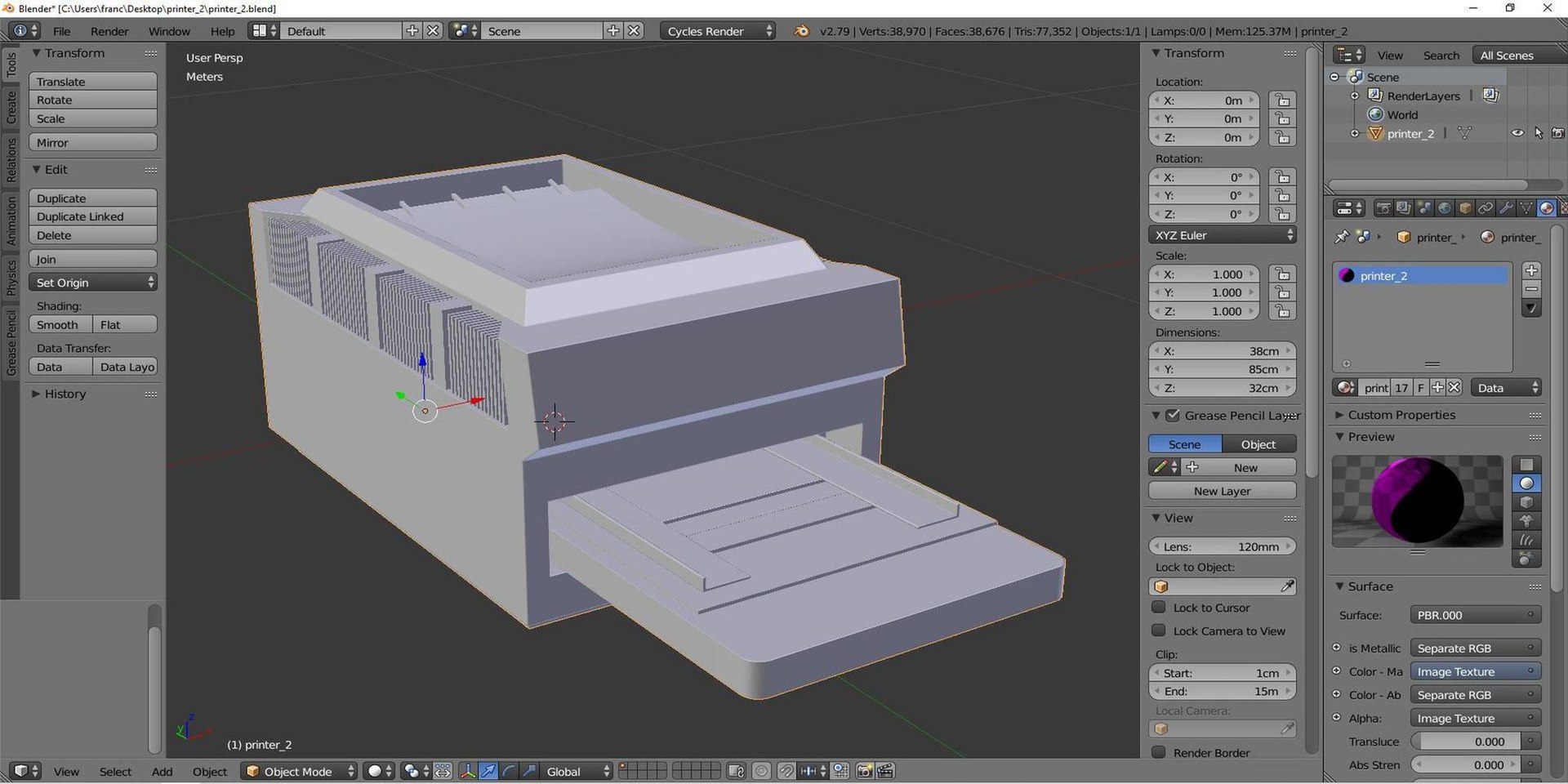 Computer Printer 2 3d Model