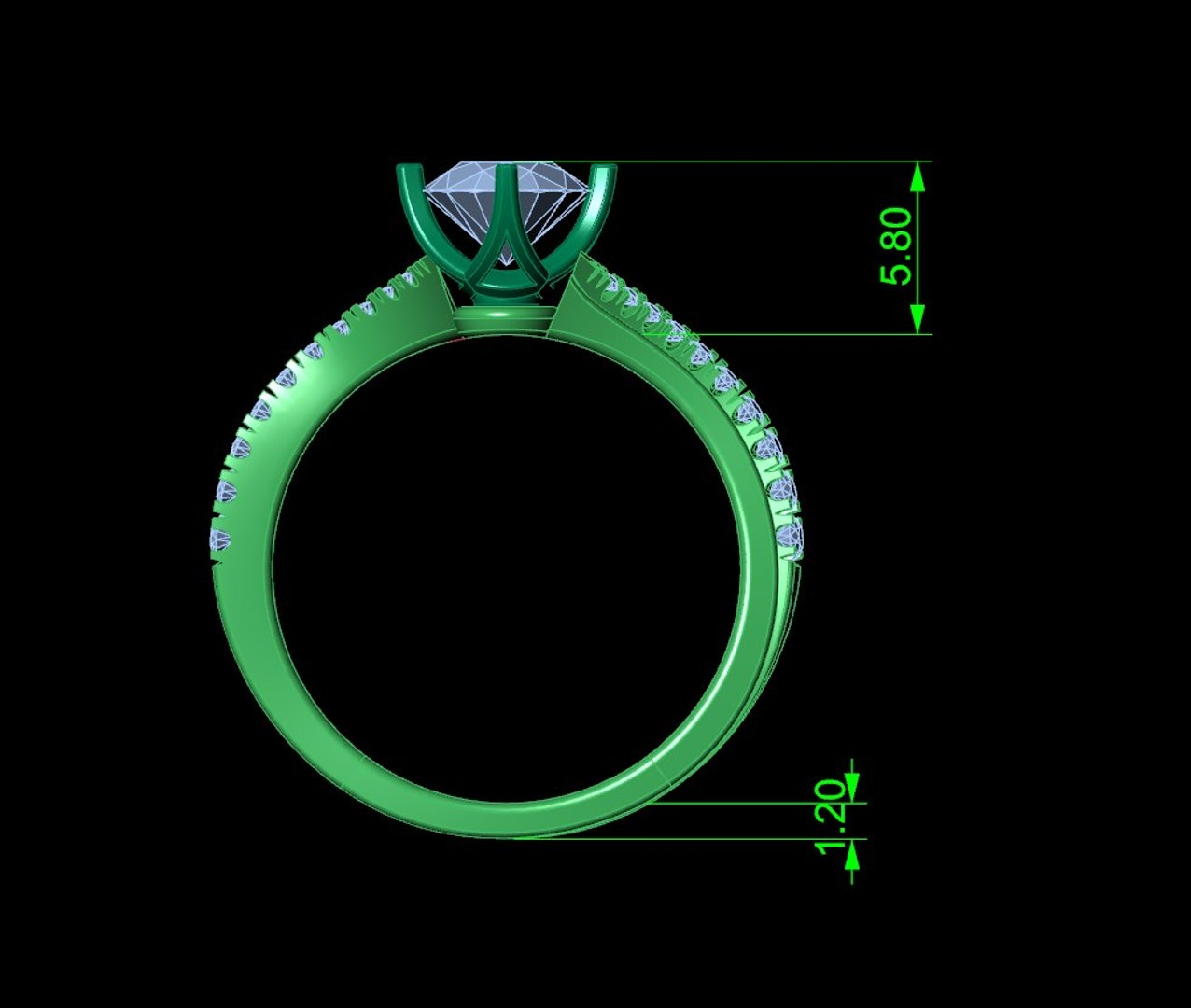 Engagement Ring Cad Stl File 3D Model - TurboSquid 1619044