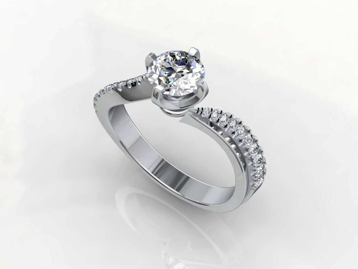 Engagement Ring Cad Stl File 3D Model - TurboSquid 1619044