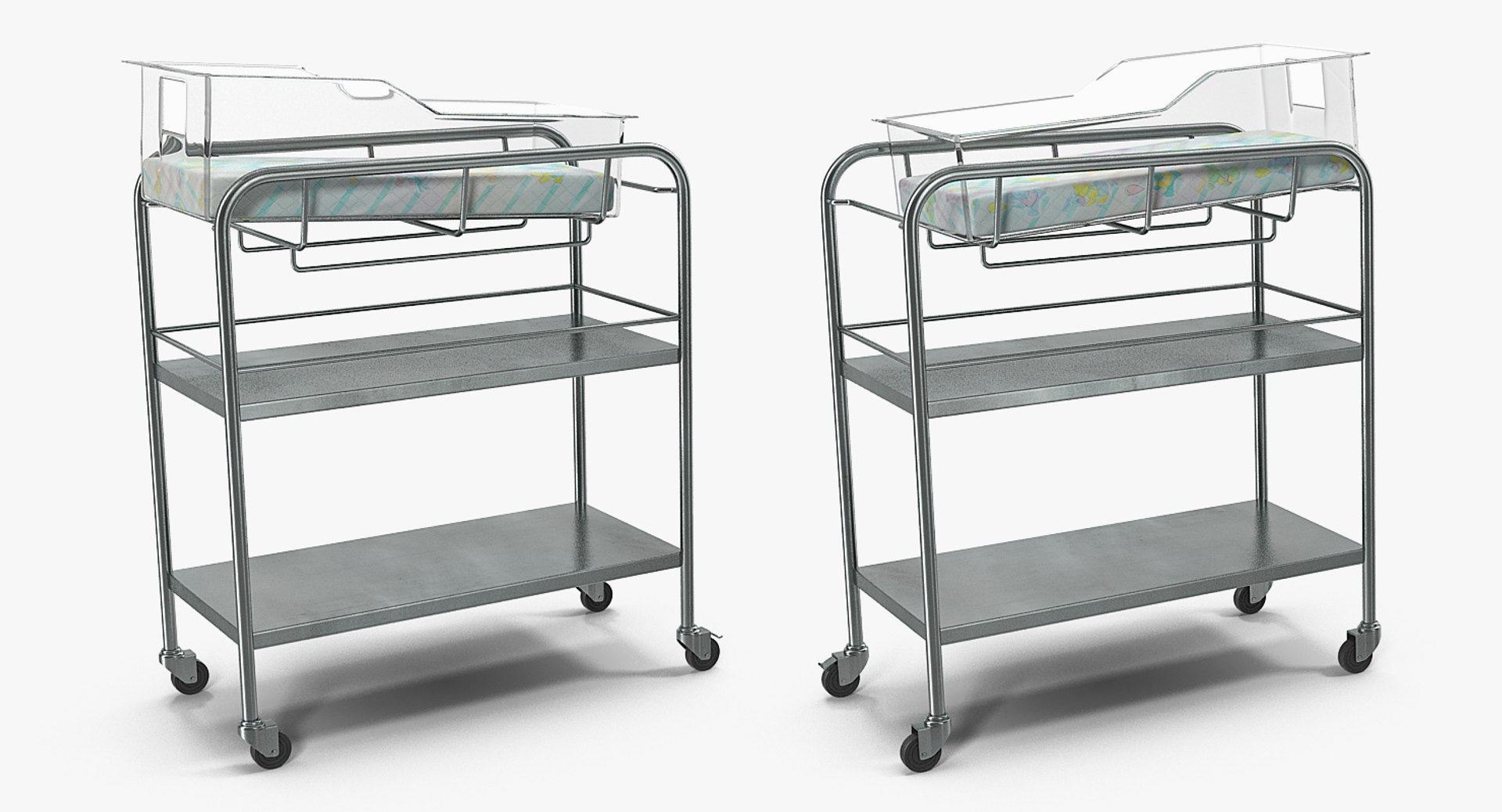 Stainless Steel Hospital Bassinet 3D Model - TurboSquid 1236289